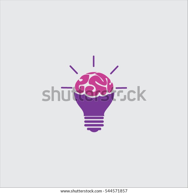 Brain Lamp Icon Logo Education Stock Vector (Royalty Free) 544571857 ...
