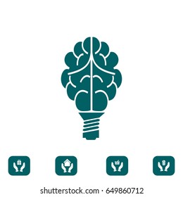 Brain Light Bulb Icon Best Flat Stock Vector (Royalty Free) 658651081