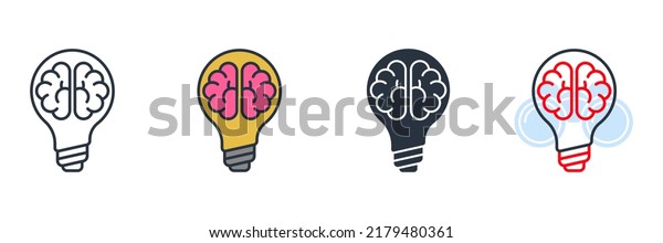 Brain Light Bulb Icon Logo Vector Stock Vector (Royalty Free ...