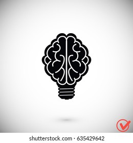 Brain Light Bulb Icon Vector Eps Stock Vector (Royalty Free) 635429642 ...