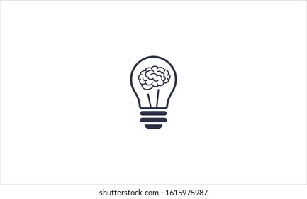 Brain Light Bulb Logo Icon Design Stock Vector (Royalty Free ...