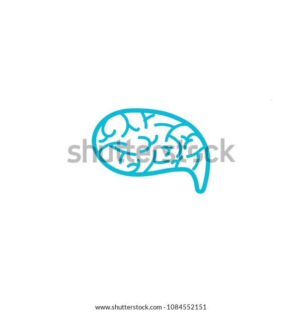 Brain Line Art Logo Template Stock Vector (Royalty Free) 1084552151 ...