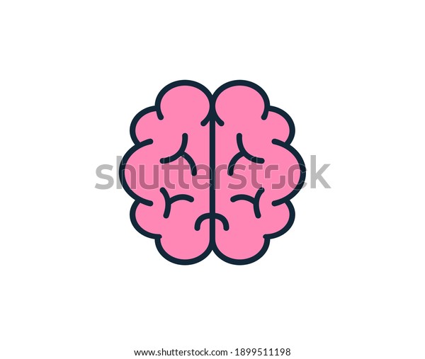 Brain Line Icon High Quality Outline Stock Vector (Royalty Free ...