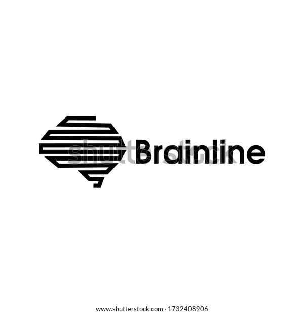 Brain Line Logo Illustration Stock Vector (Royalty Free) 1732408906 ...