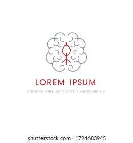 Brain Logo Abstract Grey Red Colors Stock Vector (Royalty Free ...