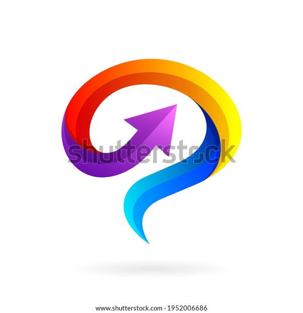 Brain Logo Arrow Symbol Stock Vector (Royalty Free) 1952006686 ...