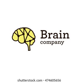 Brain Logo Company Polygonal Stock Vector (Royalty Free) 474605656 ...