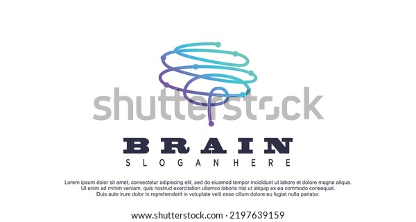 Brain Logo Illustration Lineart Abstrac Design Stock Vector (Royalty ...