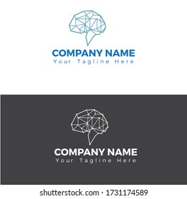 Brain Logo Outline Connecting Node Any Stock Vector (Royalty Free ...