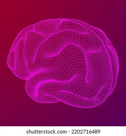 Brain Low Poly Abstract Digital Human Stock Vector (Royalty Free ...