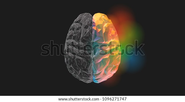 Brain Low Poly Graphic Illustration Top Stock Vector (Royalty Free ...