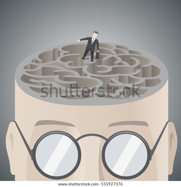 Brain Maze Open Head Labyrinth Inside Stock Vector (Royalty Free ...