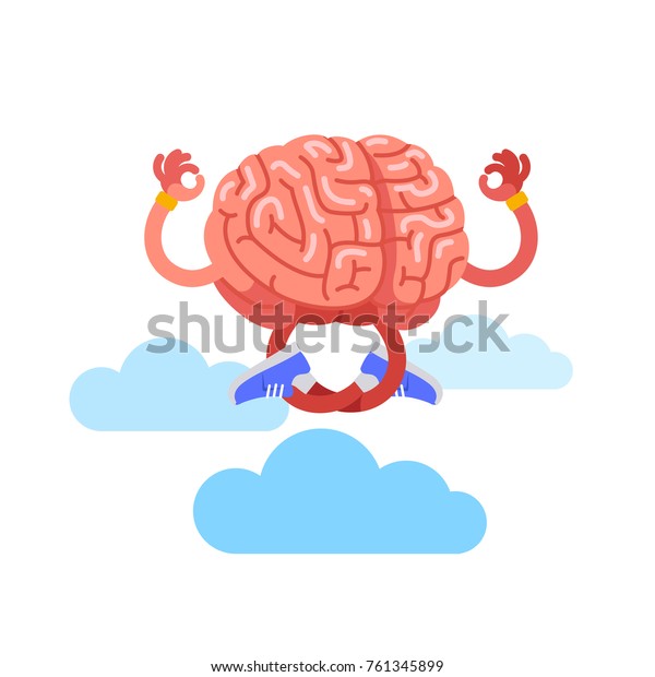 Brain Meditating Yoga Posture Rest Relaxation Stock Vector (Royalty ...