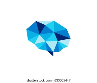Brain Mind Diamond Icon Logo Design Stock Vector (Royalty Free ...