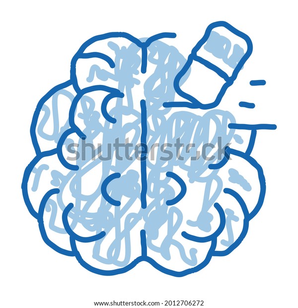 Brain Mind Erase Eraser Sketch Icon Stock Vector (Royalty Free ...