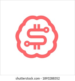 Brain Money Dollar Sign Flat Simple Stock Vector (Royalty Free ...