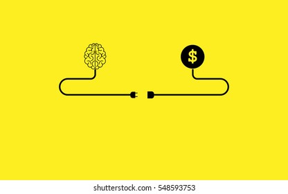Brain Money Icon Stock Vector (Royalty Free) 548593753