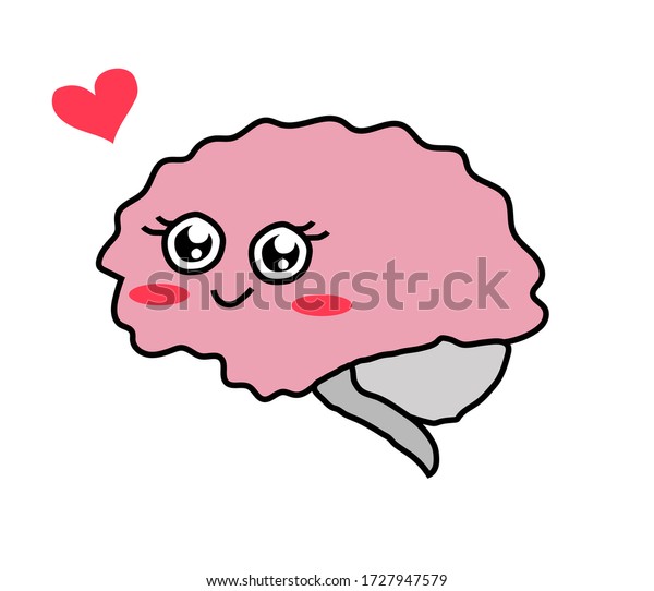 Brain On White Background Cartoon Vector Stock Vector (Royalty Free ...