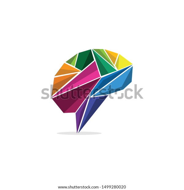 Brain Origami Colorful Science Creative Modern Stock Vector (Royalty ...