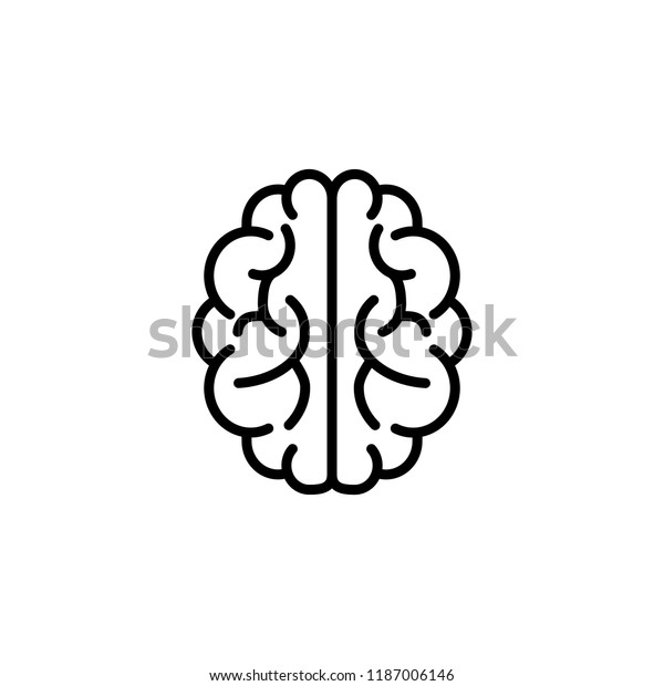 brain outlineicon line on white background