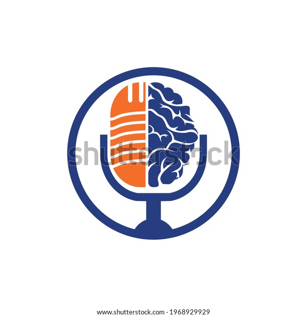 Brain Podcast Logo Design Broadcast Entertainment Stock Vector (Royalty ...