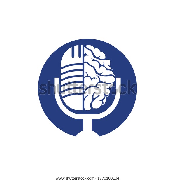 Brain Podcast Logo Design Broadcast Entertainment Stock Vector (Royalty ...