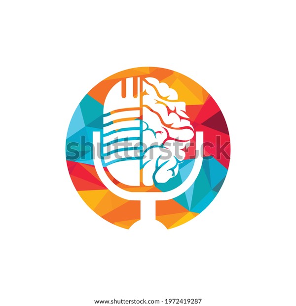 Brain Podcast Logo Design Broadcast Entertainment Stock Vector (Royalty ...