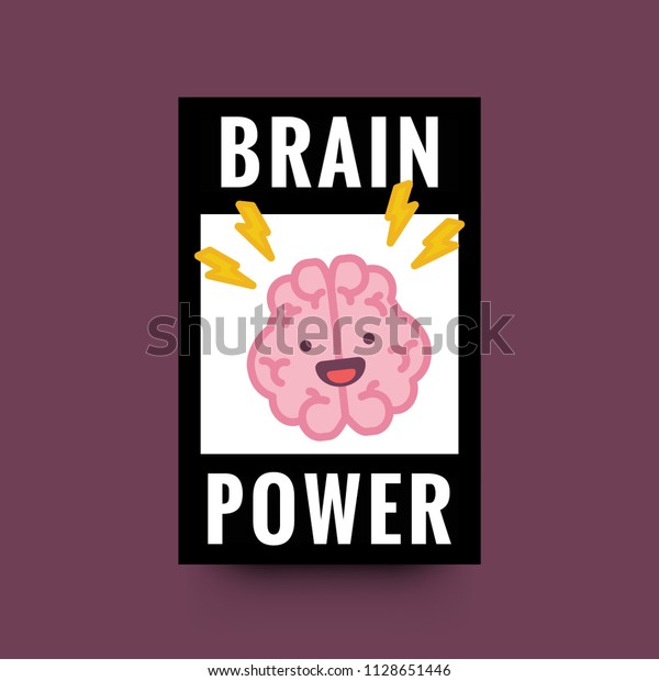 Brain Power Cartoon Vector Illustration Poster : image vectorielle de ...
