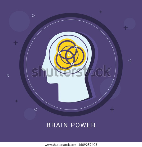 Brain Power Icon Concept Human Head Stock Vector (Royalty Free ...