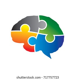 Brain Puzzle Logo Vector Stock Vector (Royalty Free) 717757723 ...