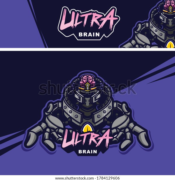 Brain Robot Premium Mascot Logo Template Stock Vector (Royalty Free ...