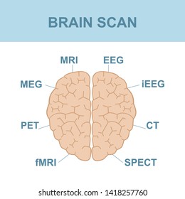 Brain Scan Methods Medical Poster Stock Vector (Royalty Free) 1418806139