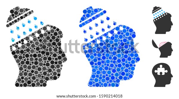 Brain Shower Composition Filled Circles Different Stock Vector (Royalty ...