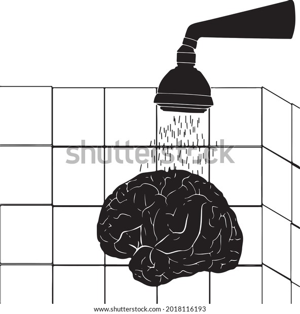 Brain Shower Washing Bad Thoughts Out Stock Vector (Royalty Free ...