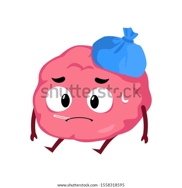 Brain Sick Chills Mascot Character Cartoon Stock Vector (Royalty Free ...