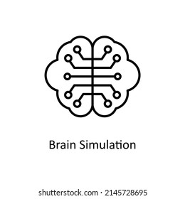 Brain Simulation Vector Outline Icons Your Stock Vector (Royalty Free ...