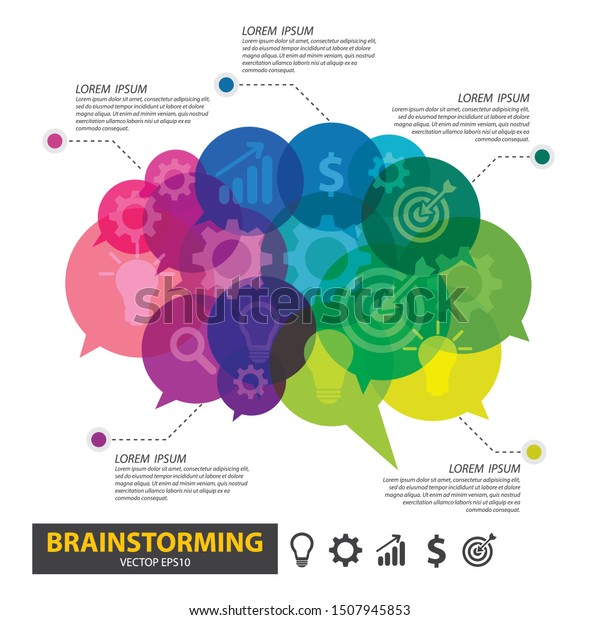 Brain Speech Bubble Design Brainstorming Concept 스톡 벡터(로열티 프리) 1507945853