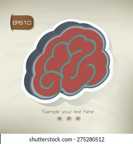 Brain Sticker Design On Old Backgroundvector Stock Vector (Royalty Free ...