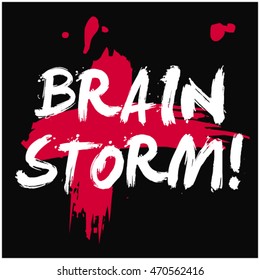 Brain Storm Brush Lettering Vector Illustration Stock Vector (Royalty ...