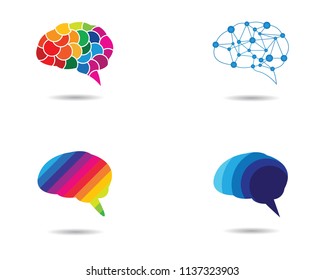 Brain Mind Chat Cloud Logo Icon: vetor stock (livre de direitos ...