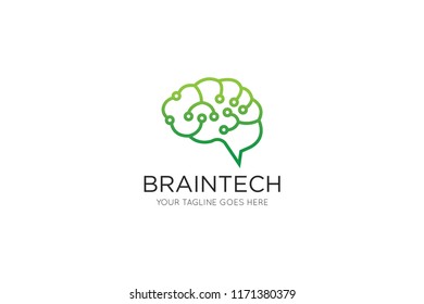 Silhouette Brain Green On White Background Stock Vector (Royalty Free ...