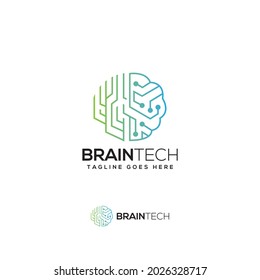 Brain Tech Modern Logo Design Vector Stock Vector (Royalty Free ...