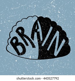 Brain Text Hand Drawn Brain Sketch Stock Vector (Royalty Free ...