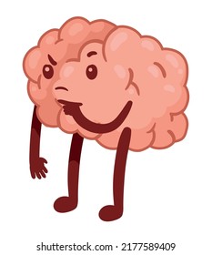 Brain Thoughtful Comic Character Icon Stock Vector (Royalty Free ...