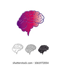 Simple Illustration Brain Vector Stock Vector (Royalty Free) 1707812947