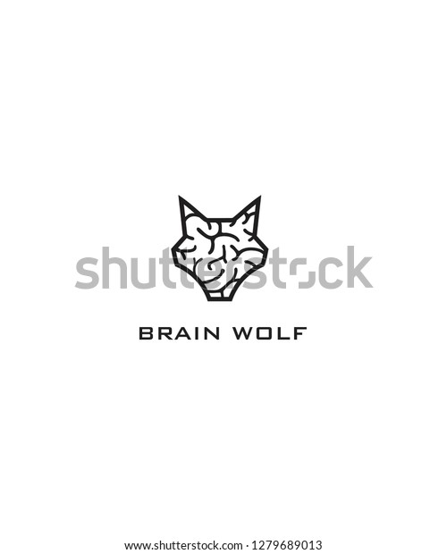 Brain Wolf Logo Character Stock Vector (Royalty Free) 1279689013 ...