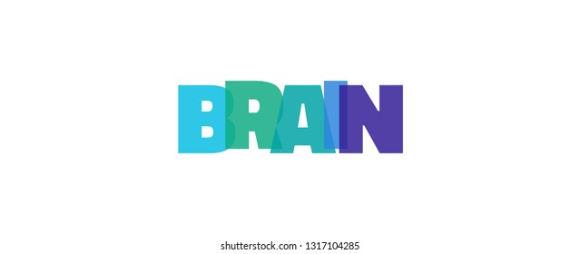 Brain Word Concept Brain On White Stock Vector (Royalty Free ...