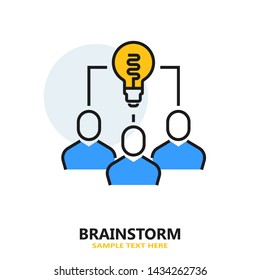 Brainstorm Icon Brainstorming Team Group Individual Stock Vector ...