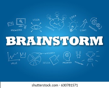 Brainstorm Word On Light Blue Background Stock Vector (Royalty Free ...