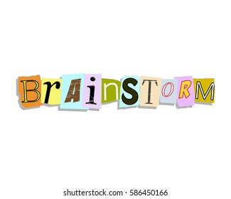 Brainstorm Word Torn Paper Letters Text Stock Vector (Royalty Free ...